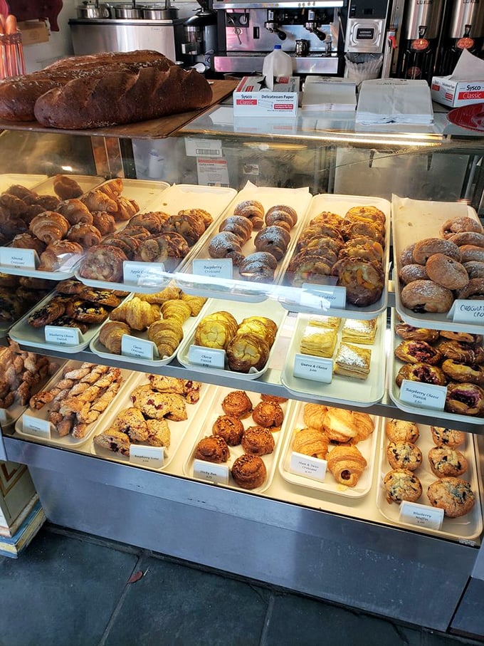 Carb heaven, population: you! This spread of baked goods is like a treasure chest for your taste buds. X marks the spot!