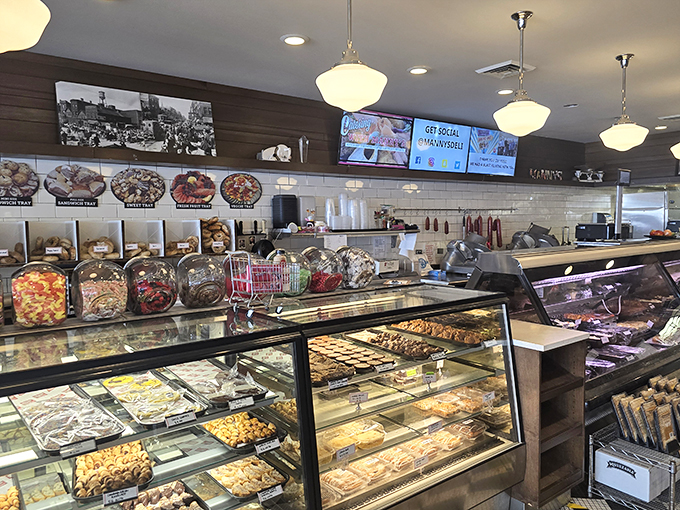 Pastry paradise or carb-lover's dream? This display case is a window into a world where calories don't count and indulgence reigns supreme.