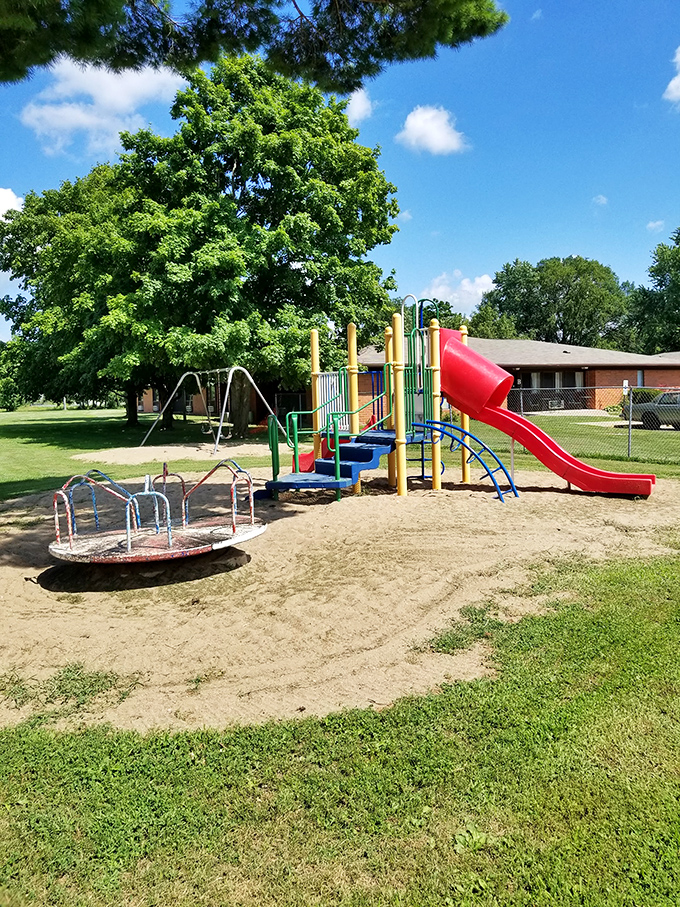 Swing into fun! This playground is like a time machine to your childhood, complete with the inexplicable urge to yell "Higher!" as you swing.