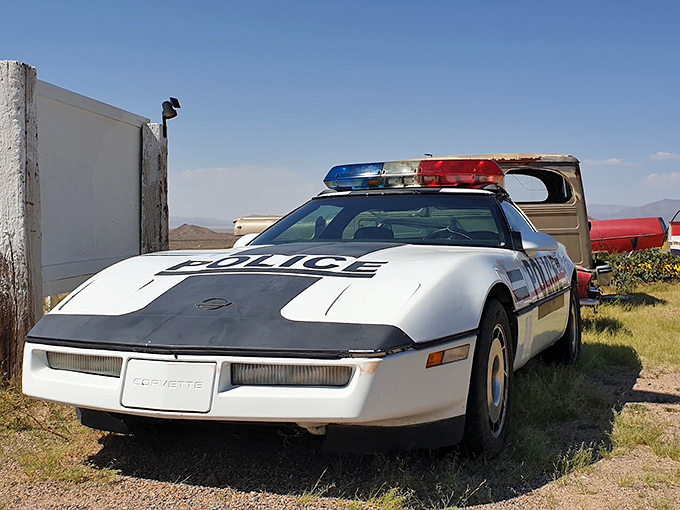 Freeze! You're under arrest… for being too cool! This vintage police cruiser is serving looks sharper than a deputy's badge.