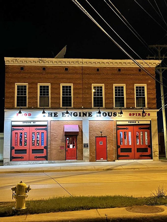 Night or day, The Engine House is always ready to serve. Those red doors are like portals to a world of delicious possibilities.