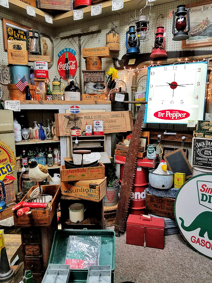 Vintage sign heaven! It's like Mad Men exploded in here, but in the best possible way. Don Draper would approve.