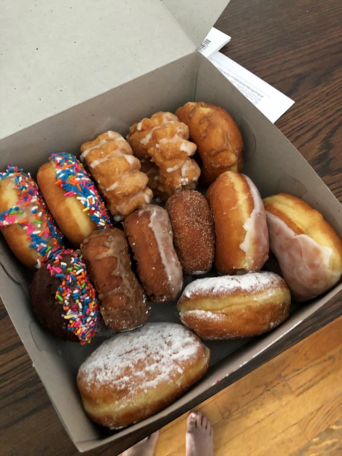 A box of pure bliss! This baker's dozen is like a family reunion of donuts, where every relative is the favorite.