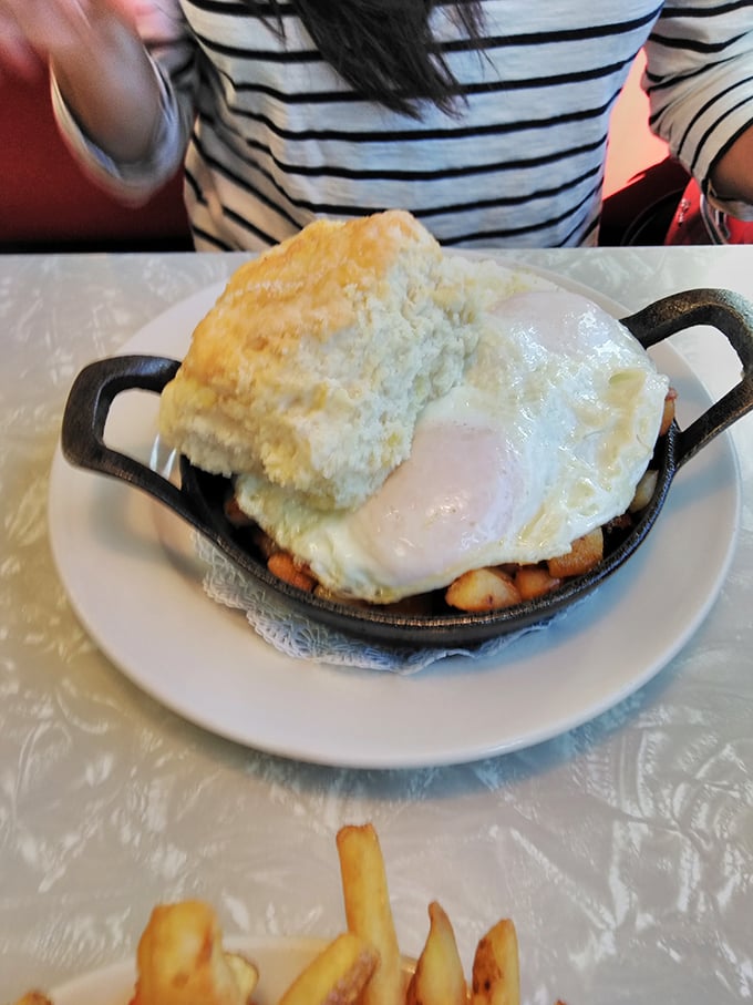 Biscuits and gravy: the breakfast equivalent of a warm hug from your grandma. This skillet could feed a small army... or one very determined diner.