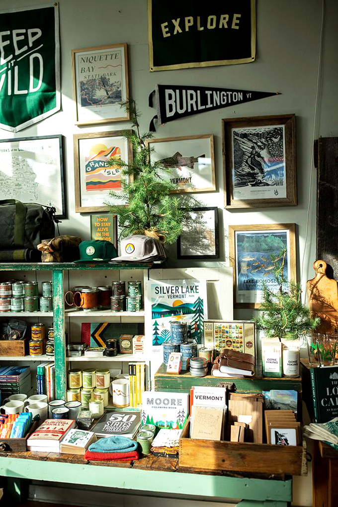 A wall that screams "Vermont" louder than a Ben & Jerry's ice cream truck. It's like a travel brochure come to life, minus the cheesy stock photos.