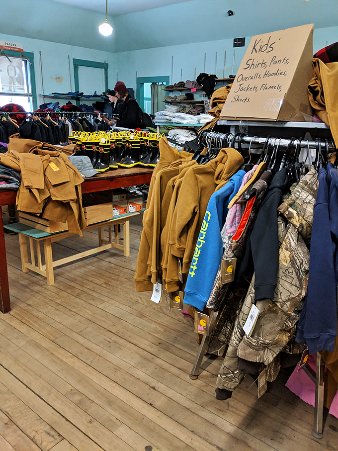 A clothing section that screams "Vermont chic." Whether you're hitting the trails or the local coffee shop, you'll fit right in with these cozy threads.