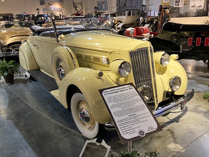 Sunshine, wind in your hair, and enough chrome to blind oncoming traffic. This convertible coupe is the stuff of Route 66 daydreams.