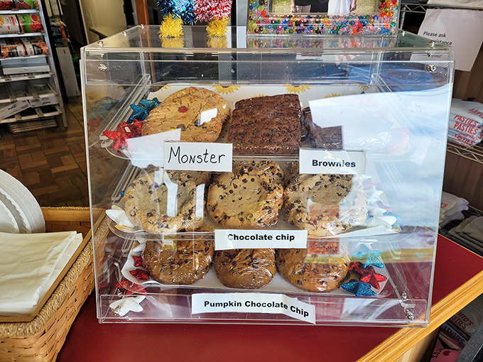 Cookie monster's dream come true! Lehto's dessert case is a sweet tooth's paradise, from classic chocolate chip to monstrous treats.