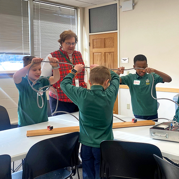Science class never looked this cool! These kids are getting hands-on with history, no DeLorean required.