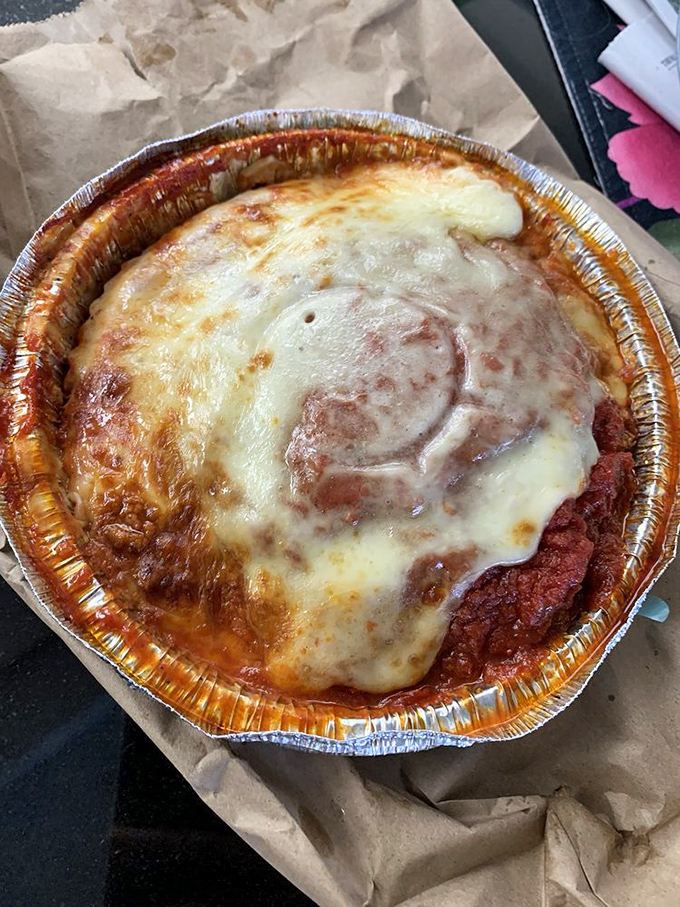 Eggplant Parmigiana that's having an identity crisis &ndash; is it a lasagna? A casserole? No, it's deliciousness in a tin!