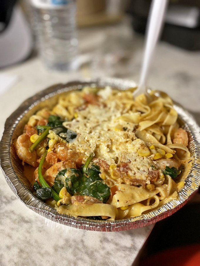 Elote Pasta with Shrimp: Where Mexico City meets Little Italy in a bowl of pure comfort.