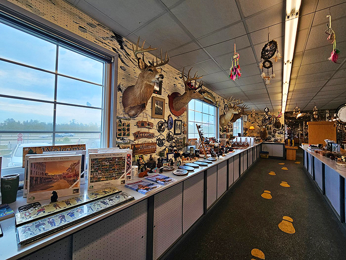 "Where tacky meets taxidermy &ndash; in the most endearing way possible!" The gift shop interior is a treasure trove of quirky keepsakes.