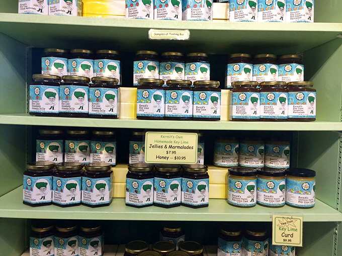 A treasure trove of tangy delights! These shelves are stocked with enough key lime goodies to satisfy even the most devoted citrus enthusiast.