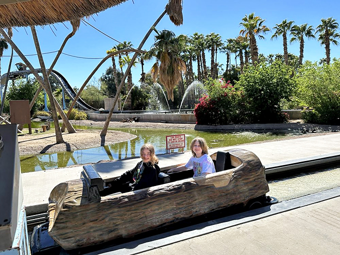 Splash landing ahead! This log ride offers a refreshing break from the desert heat. Who needs an oasis?