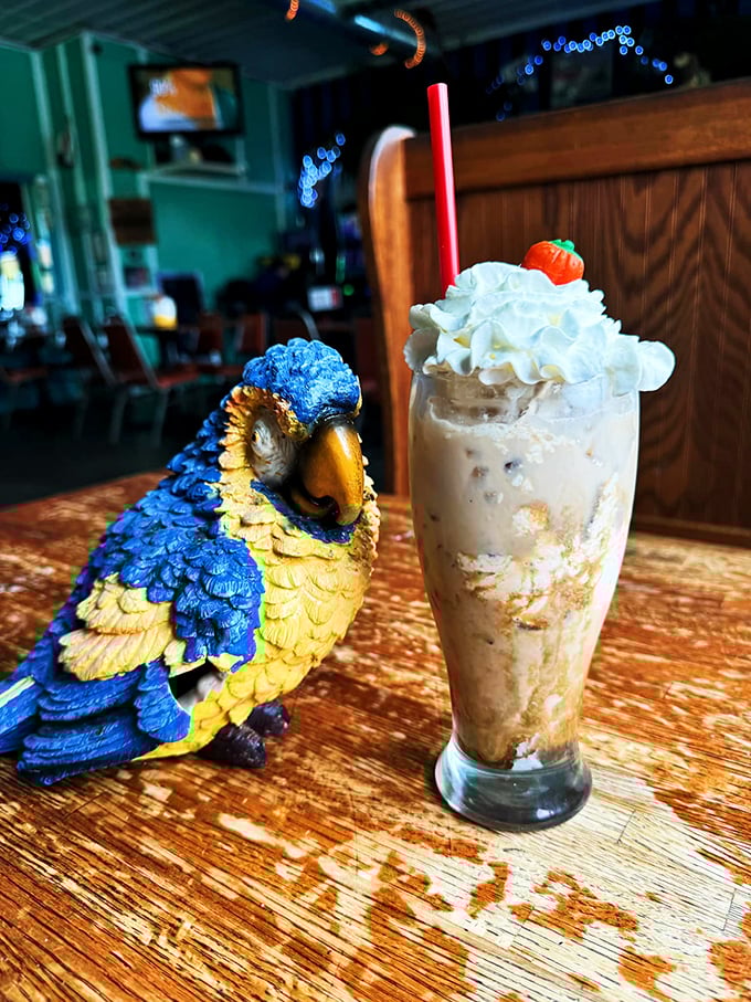 Ahoy, sweet tooth! This milkshake's so thick, you might need a treasure map to find the bottom of the glass.