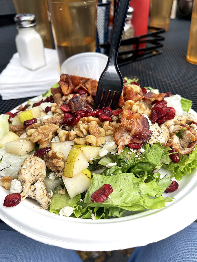 Who says you can't make friends with salad? This colorful creation is the life of the party on a plate.