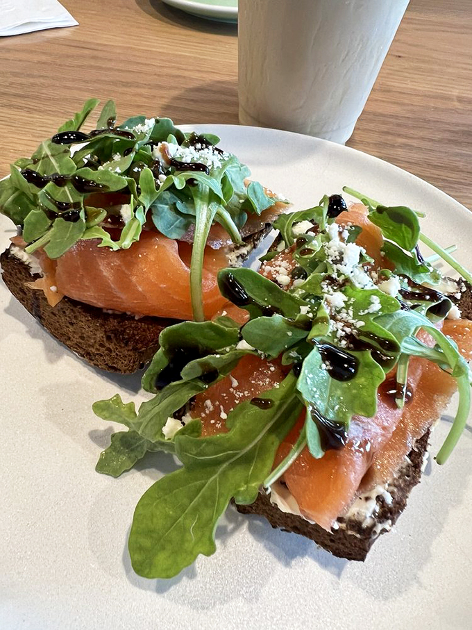 Salmon says what? This open-faced sandwich is a work of art that would make any bagel jealous of its glow-up.