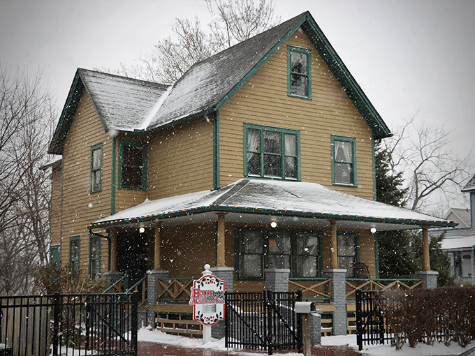 Winter wonderland or movie set? In the snow, this house looks even more magical than Ralphie's daydreams.