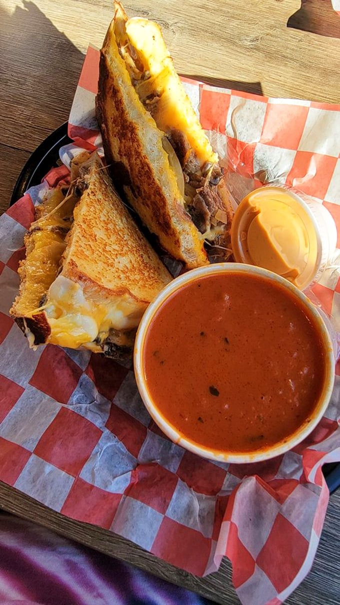 Meet The Balboa: a sandwich that packs a flavor punch Rocky would be proud of. It's the heavyweight champion of grilled cheese!