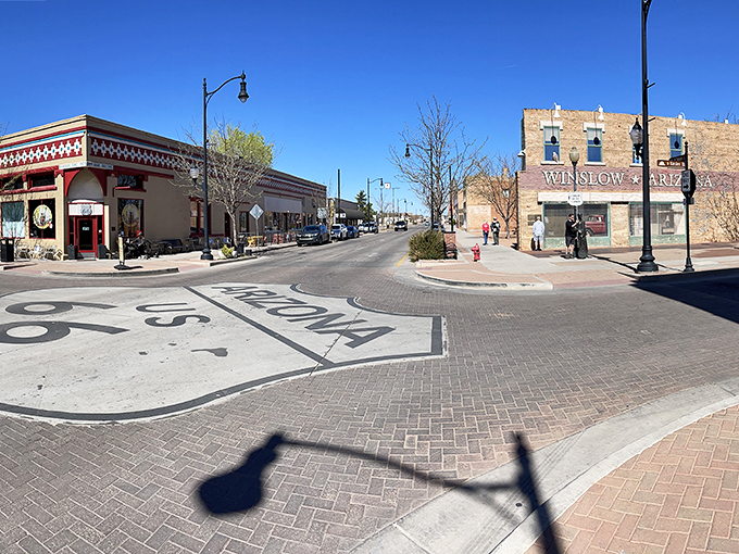Winslow's skyline: where every building tells a story. It's a visual harmony of old-school charm and Eagles-inspired fame, conducted by the Arizona sun.