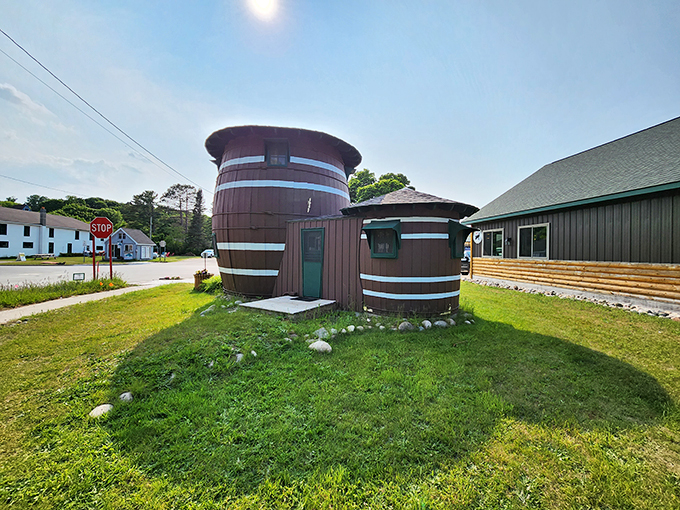 It's not just a house, it's a lifestyle! This wide-angle view showcases the Pickle Barrel House in all its glory.