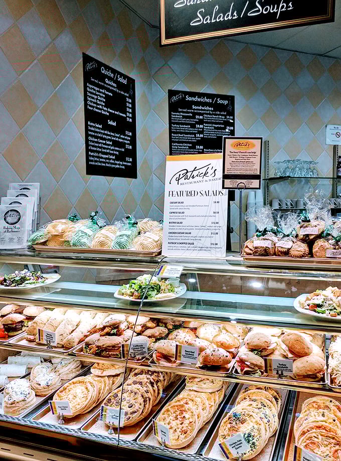Carb heaven alert! This bakery display is a gluten lover's dream and a dieter's nightmare. Resistance is futile &ndash; your taste buds have already made up their mind.