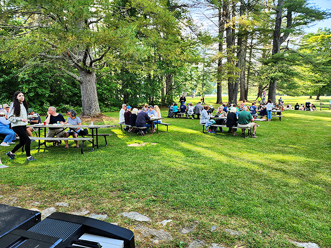 Picnic paradise found! Where else can you enjoy your sandwich with a side of stunning lake views? It's like dining al fresco, Vermont style.