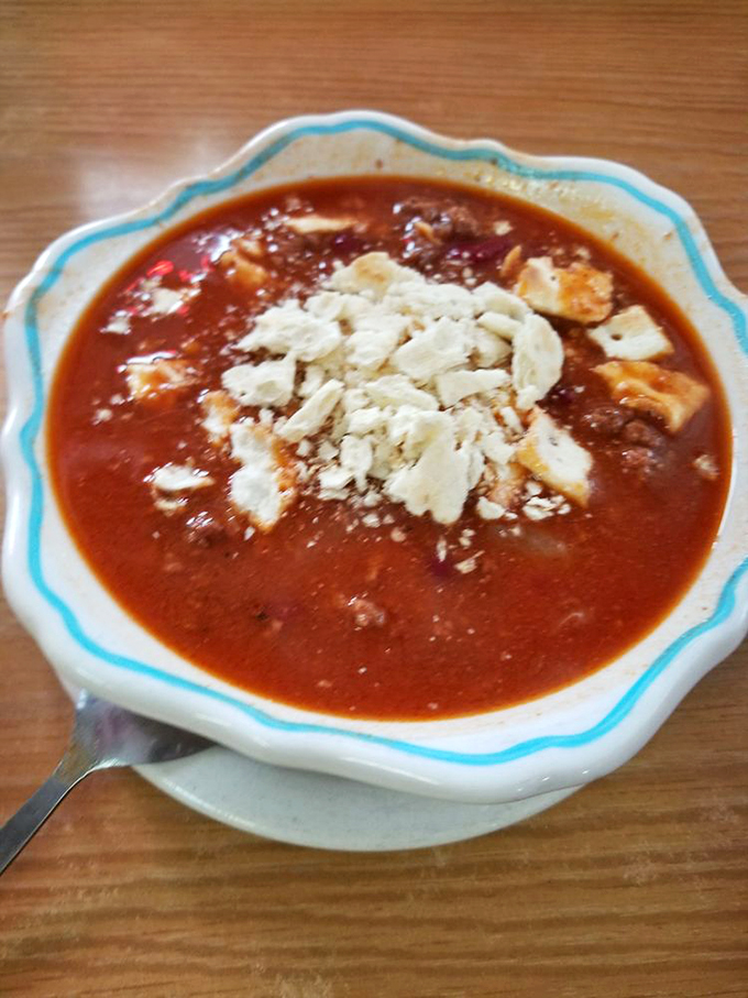 Who needs a warm blanket when you've got this hearty chili? It's like a hug for your insides, topped with a snowfall of cheese.