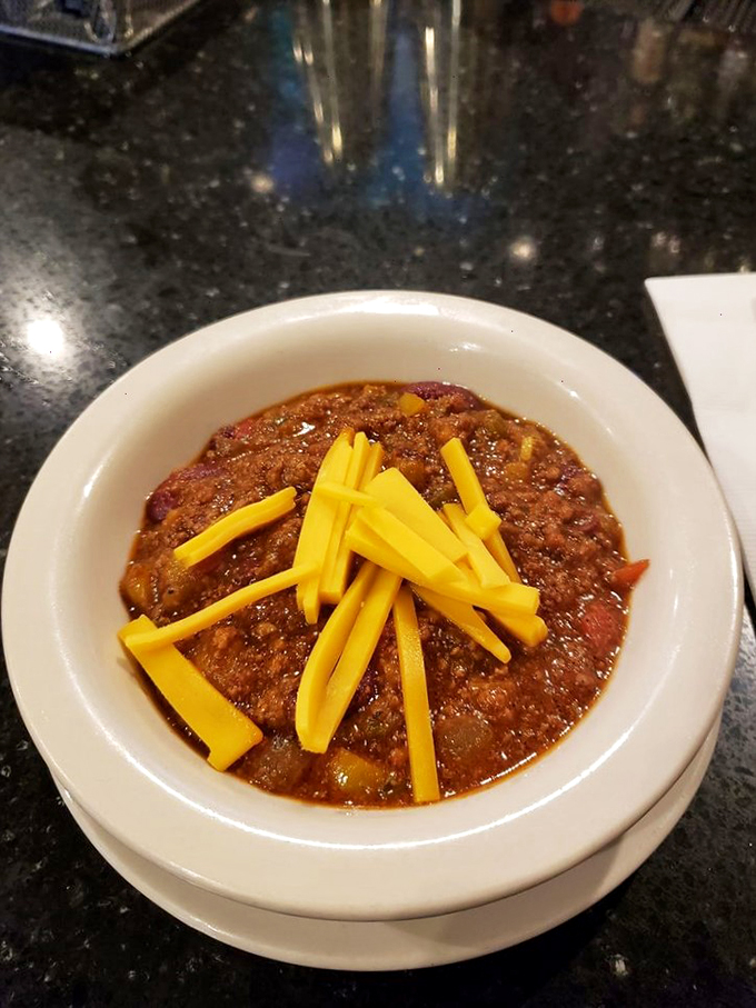 Warning: This chili might cause spontaneous happiness and an irresistible urge to lick the bowl clean.