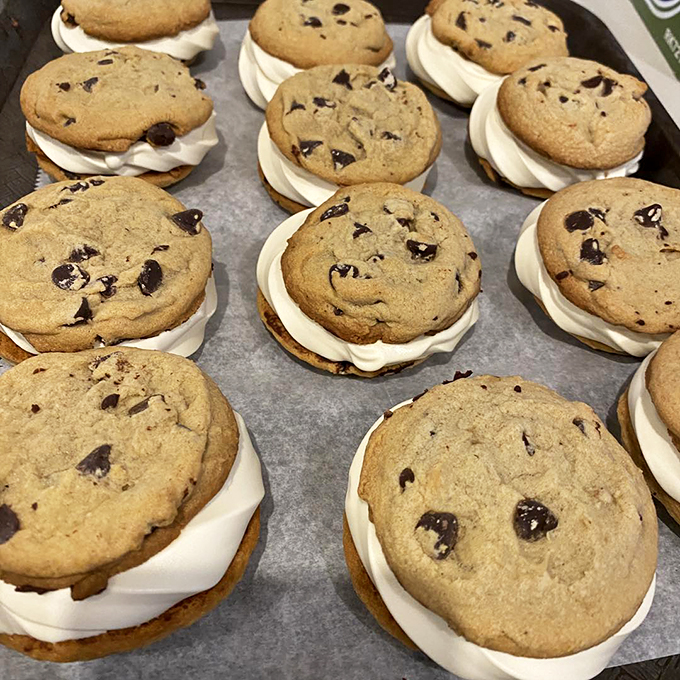 Cookie sandwich nirvana! These beauties are what would happen if a hug and a sugar rush had delicious, delicious babies.