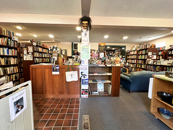The heart of the bookstore. This quirky counter area is where book dreams become reality.