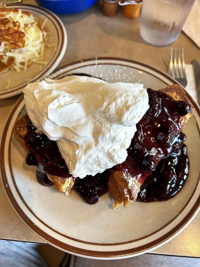 French toast that would make Marie Antoinette say, "Let them eat this instead!" Crowned with berries and cream, it's breakfast fit for royalty &ndash; elastic waistbands highly recommended.
