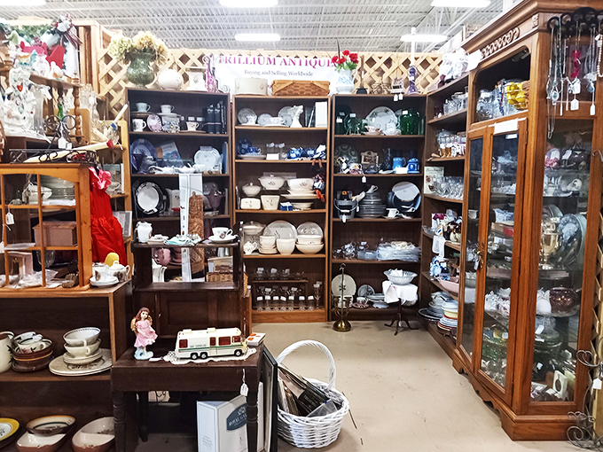 Trillium Antiques: where every dish tells a story. It's like archeology, but instead of digging, you're shopping for your next family heirloom.
