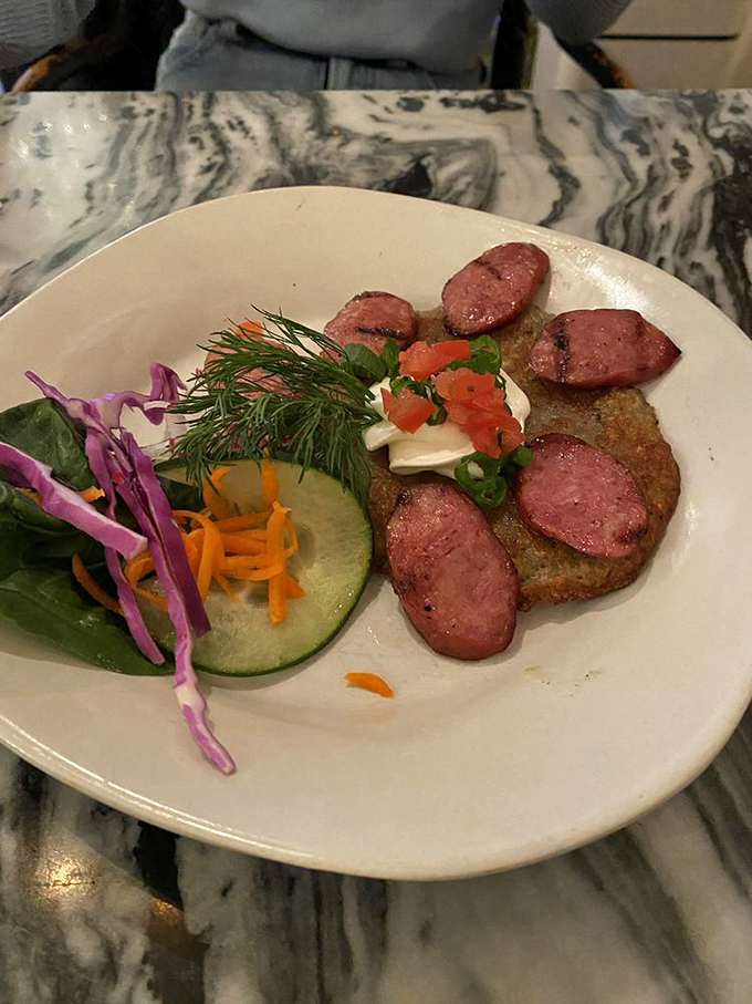 Meet the Krakow Placek: where sausage and potato pancakes join forces to create a dish that's both comforting and adventurous. Fork, meet flavor!