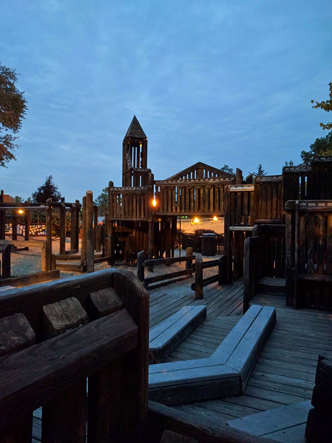 As night falls, the playground transforms into a magical realm. It's like Hogwarts for muggles &ndash; no wands required, just imagination!