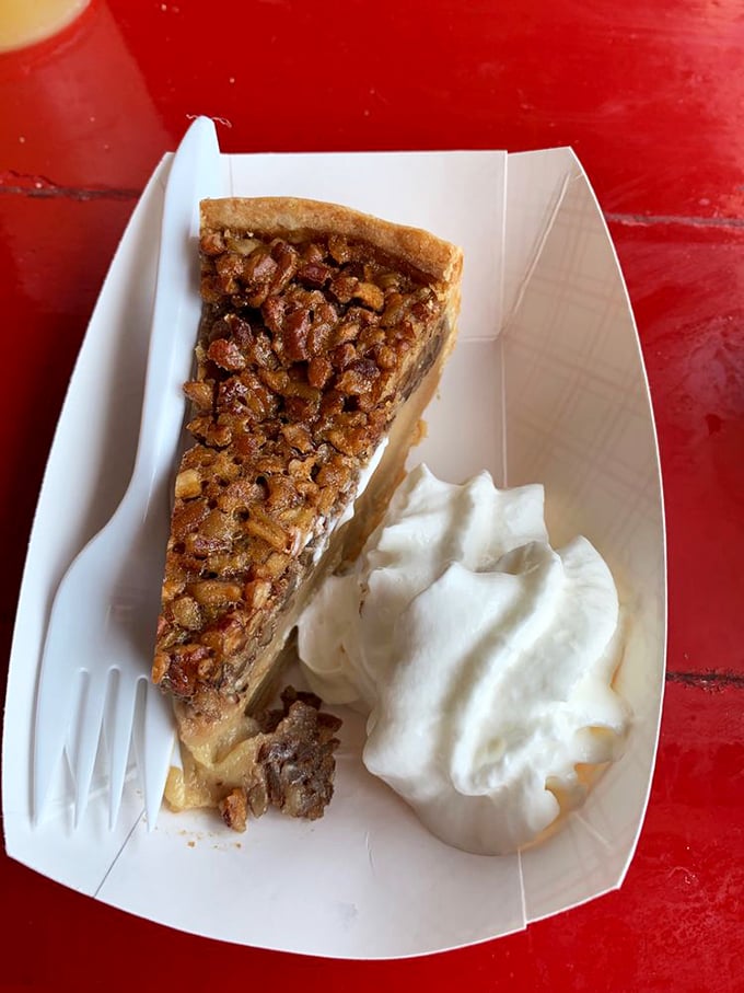 Holy pecan, Batman! This slice of heaven is so packed with nuts, it could probably deflect bullets. Kryptonite for dieters everywhere.
