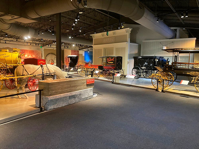 Wheels of history! This carriage display isn't just about transportation; it's a journey through time, one spoke at a time.
