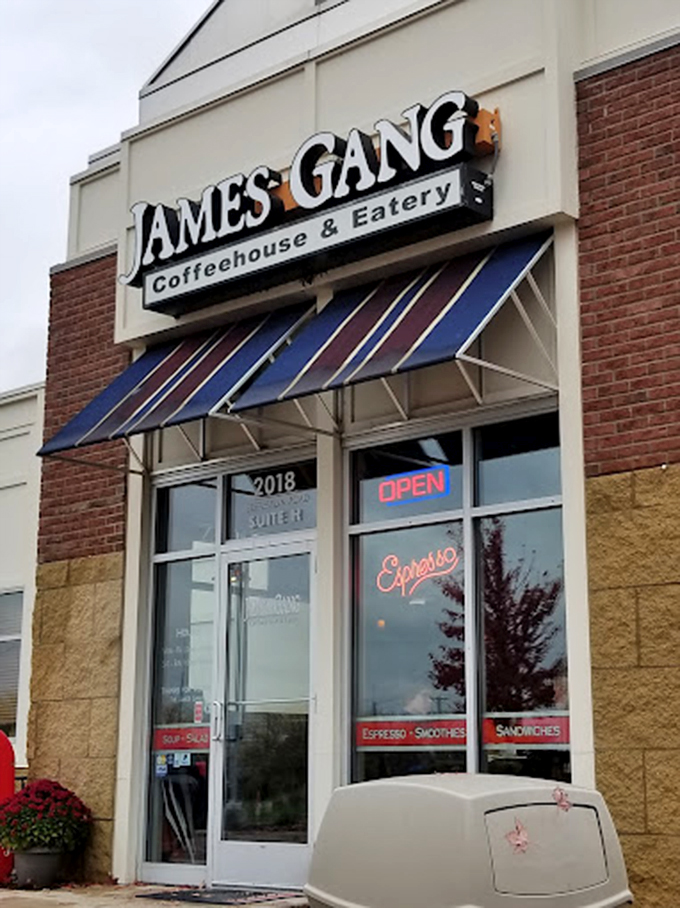 James Gang: Where coffee dreams come true! This exterior shot is basically an invitation to caffeinate and indulge. Who are we to refuse?