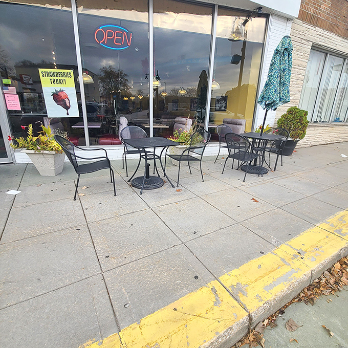 Outdoor seating for when you need to cool down your ice cream. Because sometimes, even dessert needs a breather!