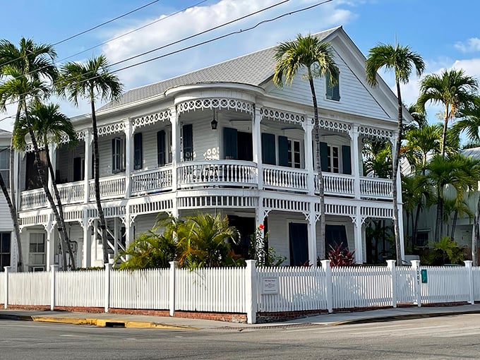 Picture-perfect Key West charm! This street view is so idyllic, you half expect Jimmy Buffett to stroll by, margarita in hand.