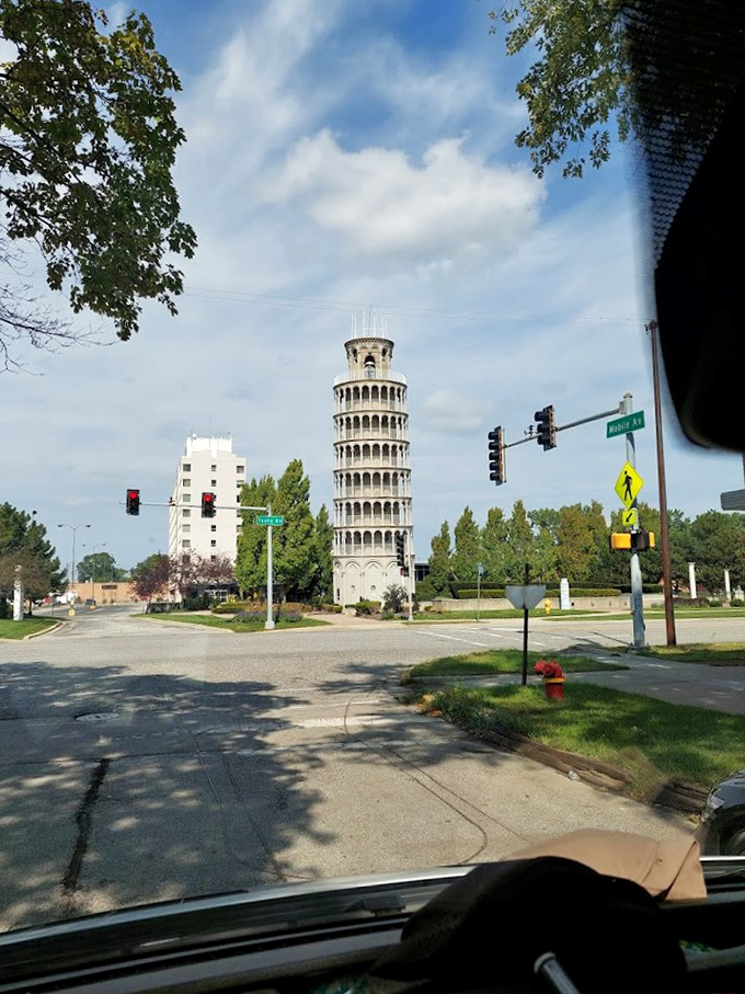 "Turn left at the&hellip; leaning tower?" This street view proves that sometimes, the most extraordinary sights pop up in the most ordinary places.