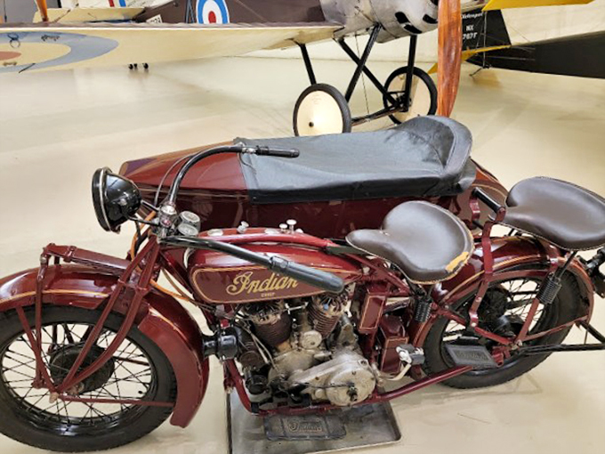 Two wheels of pure nostalgia. This vintage Indian motorcycle isn't just transportation; it's a time machine with handlebars.