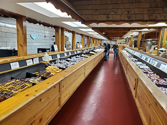 The cheese aisle of dreams. It's like Willy Wonka's factory, but for adults who prefer savory over sweet. Cheese lovers, unite!