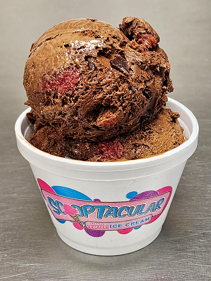 Chocolate-covered heaven! This scoop is so decadent, it should come with a warning label: "May induce extreme happiness."