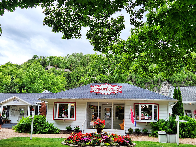 A storybook cottage of confections! This exterior shot proves that sometimes, the tastiest treasures come in the most charming packages.