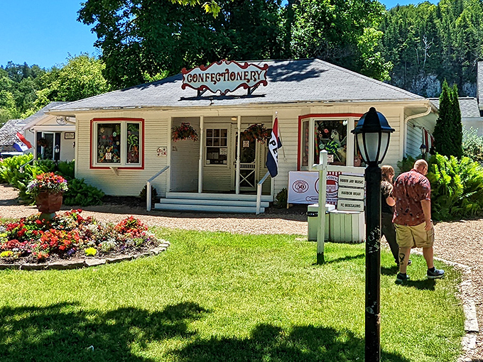 The happiest little house in Wisconsin! Surrounded by flowers and charm, this candy shop looks like it was plucked straight from a storybook.