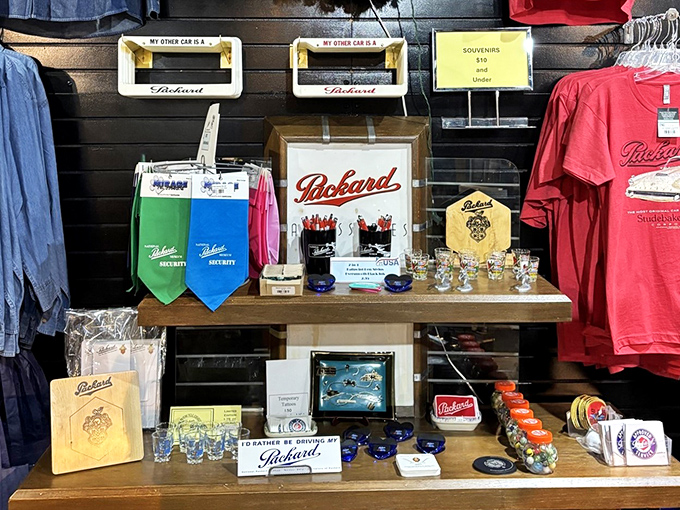 Packard passion in your pocket! The gift shop's got everything from t-shirts to tiny cars. Because who doesn't need a miniature classic on their desk?