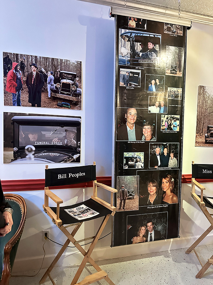 Lights, camera, eternal rest! This Hollywood-inspired display proves that even in the movies, everyone's dying to make a grand exit.