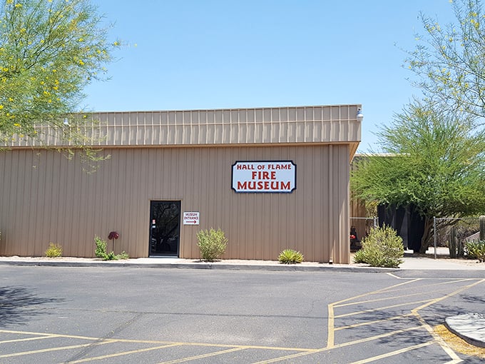 Don't let the plain exterior fool you - inside this building, history is on fire! (Figuratively speaking, of course.)