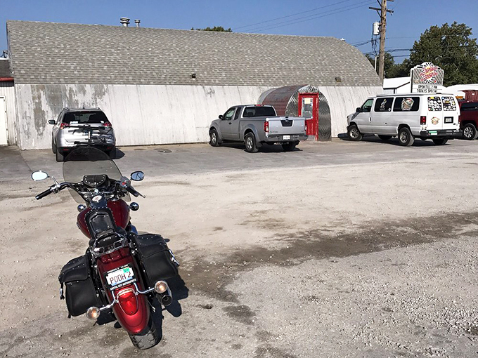 Park your appetite here! Charlie Parker's lot welcomes cars, bikes, and even the occasional food pilgrimage tour bus.